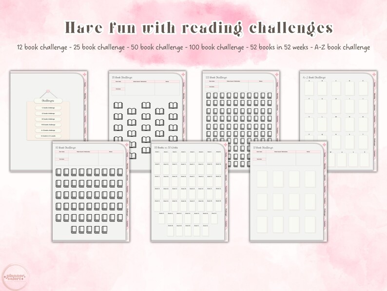 Pink Digital Reading Journal - Pink Book Review, Cute Reading Journal ...