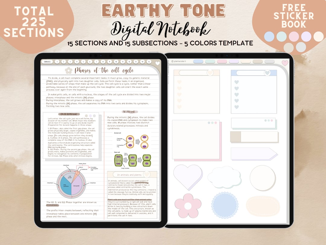 Earthy Digital Notebook, Neutral Digital Notebook, Aesthetic Goodnotes ...