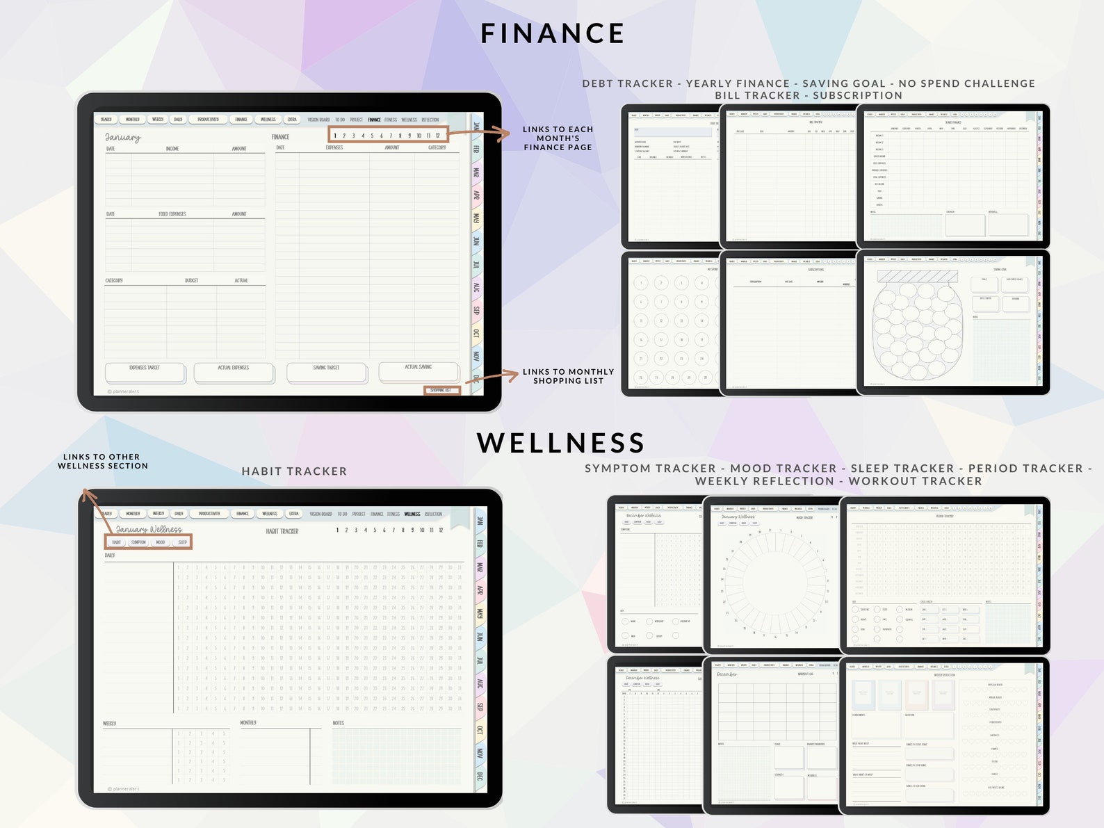 UNDATED Affinity Planner - PASTEL Theme, Undated Planner, iPad Planner ...
