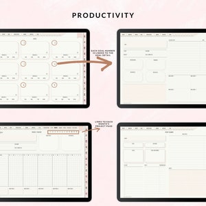 Undated Pink Digital Planner, iPad Planner, 2025 Goodnotes Planner ...