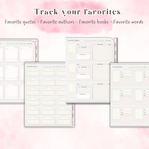 Pink Digital Reading Journal - Pink Book Review, Cute Reading Journal ...