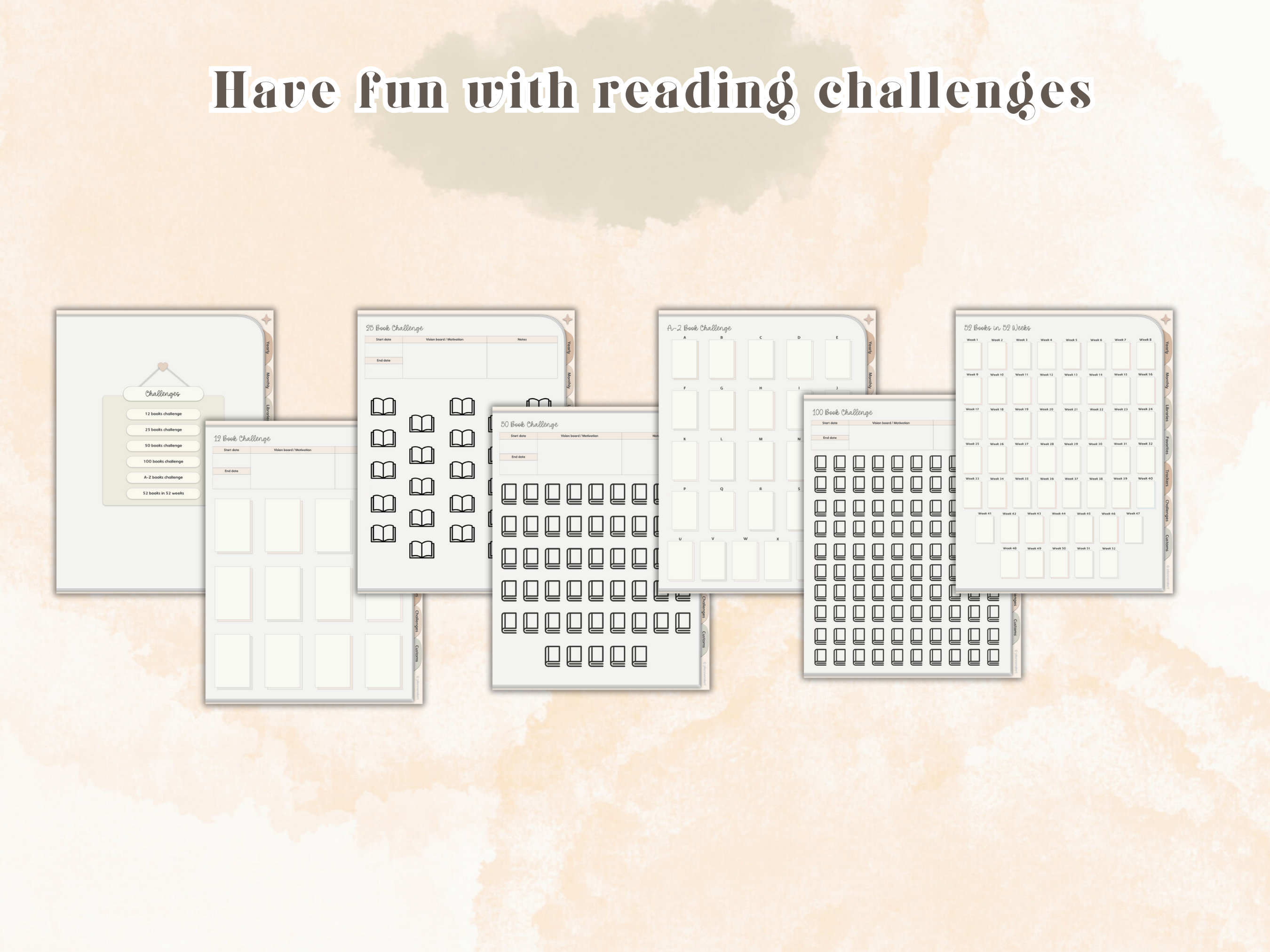 Earthy Digital Reading Journal Book Review, Cute Reading Journal, Book ...