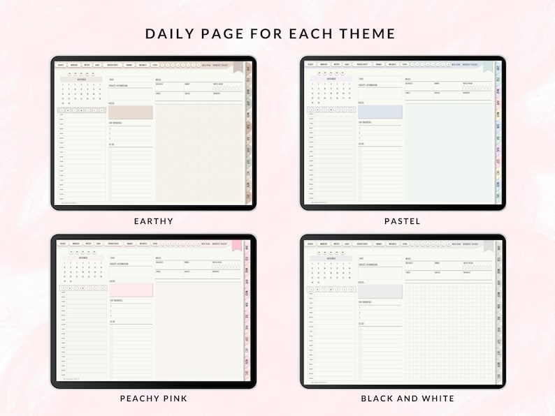 Undated Pink Digital Planner, iPad Planner, 2024 Goodnotes Planner ...