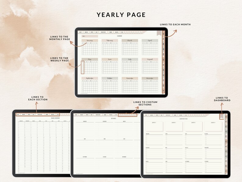 UNDATED Affinity Planner EARTHY Theme, Undated Planner, 2024 iPad Boho ...