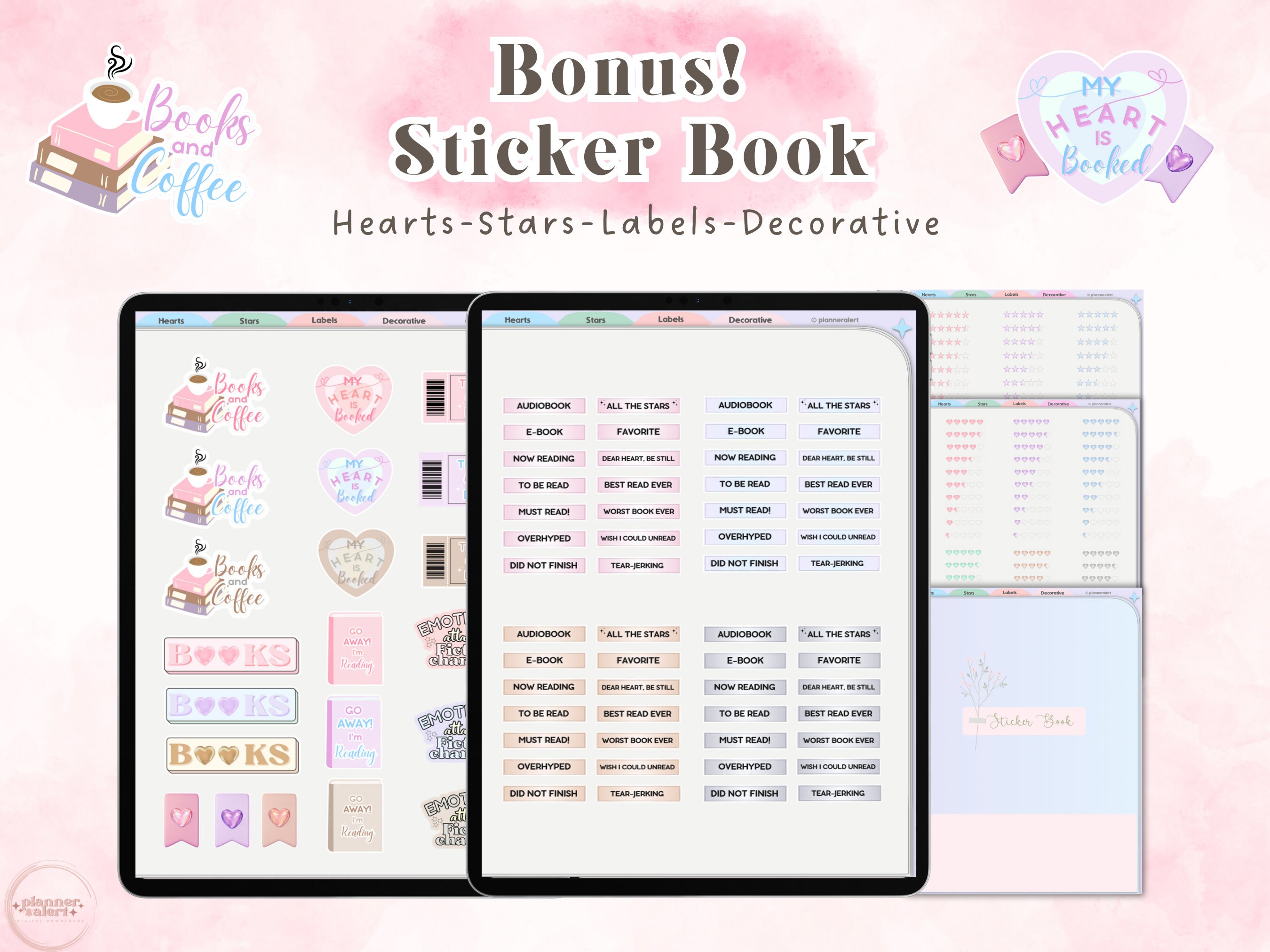 Pink Digital Reading Journal - Pink Book Review, Cute Reading Journal ...