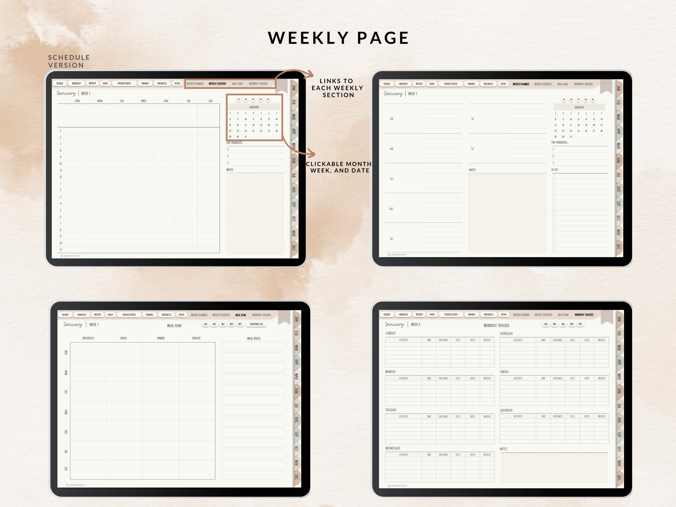 UNDATED Affinity Planner EARTHY Theme, Undated Planner, 2024 iPad Boho ...