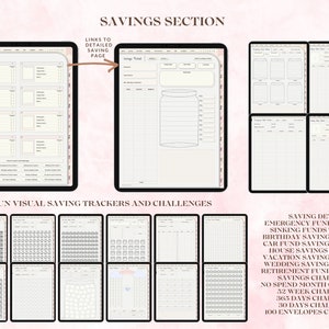 Money Planner - Digital Budget Planner - Savings Planner - Pink Budget ...