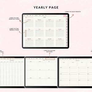 Undated Pink Digital Planner, iPad Planner, 2025 Goodnotes Planner ...