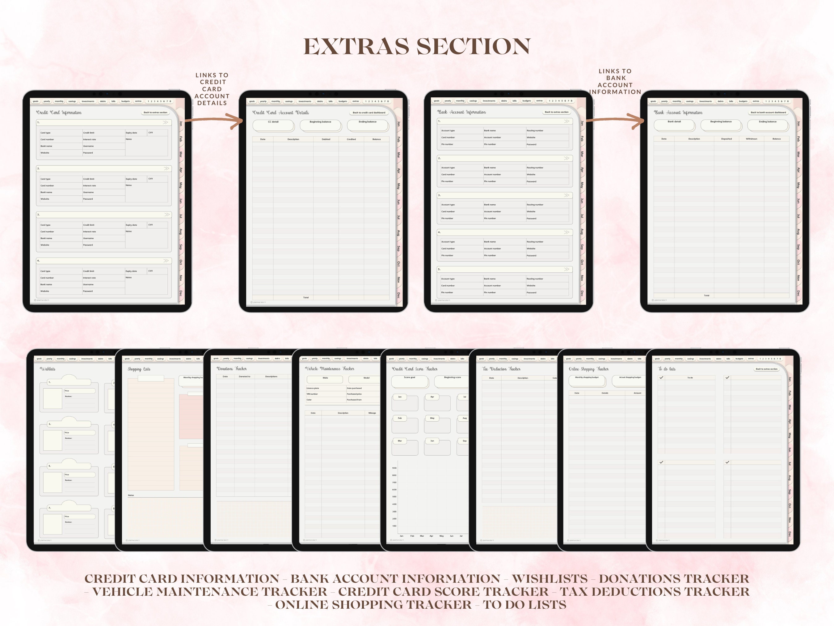 Money Planner Digital Budget Planner Savings Planner Pink Budget ...