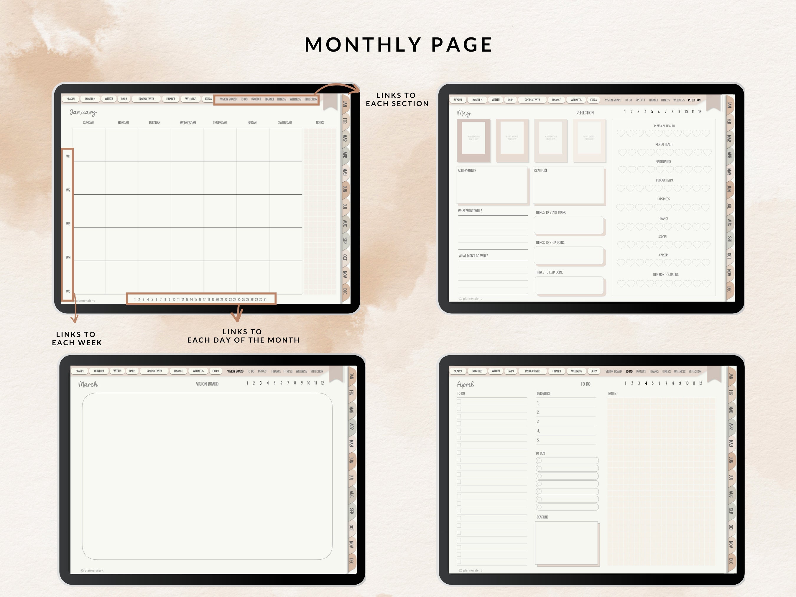 UNDATED Affinity Planner EARTHY Theme, Undated Planner, 2024 iPad Boho ...