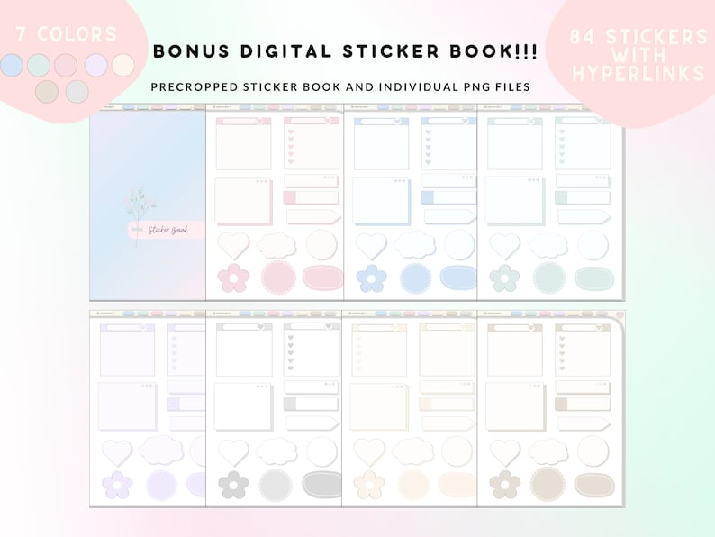 Pastel Digital Notebook Cute Digital Notebook Aesthetic - Etsy