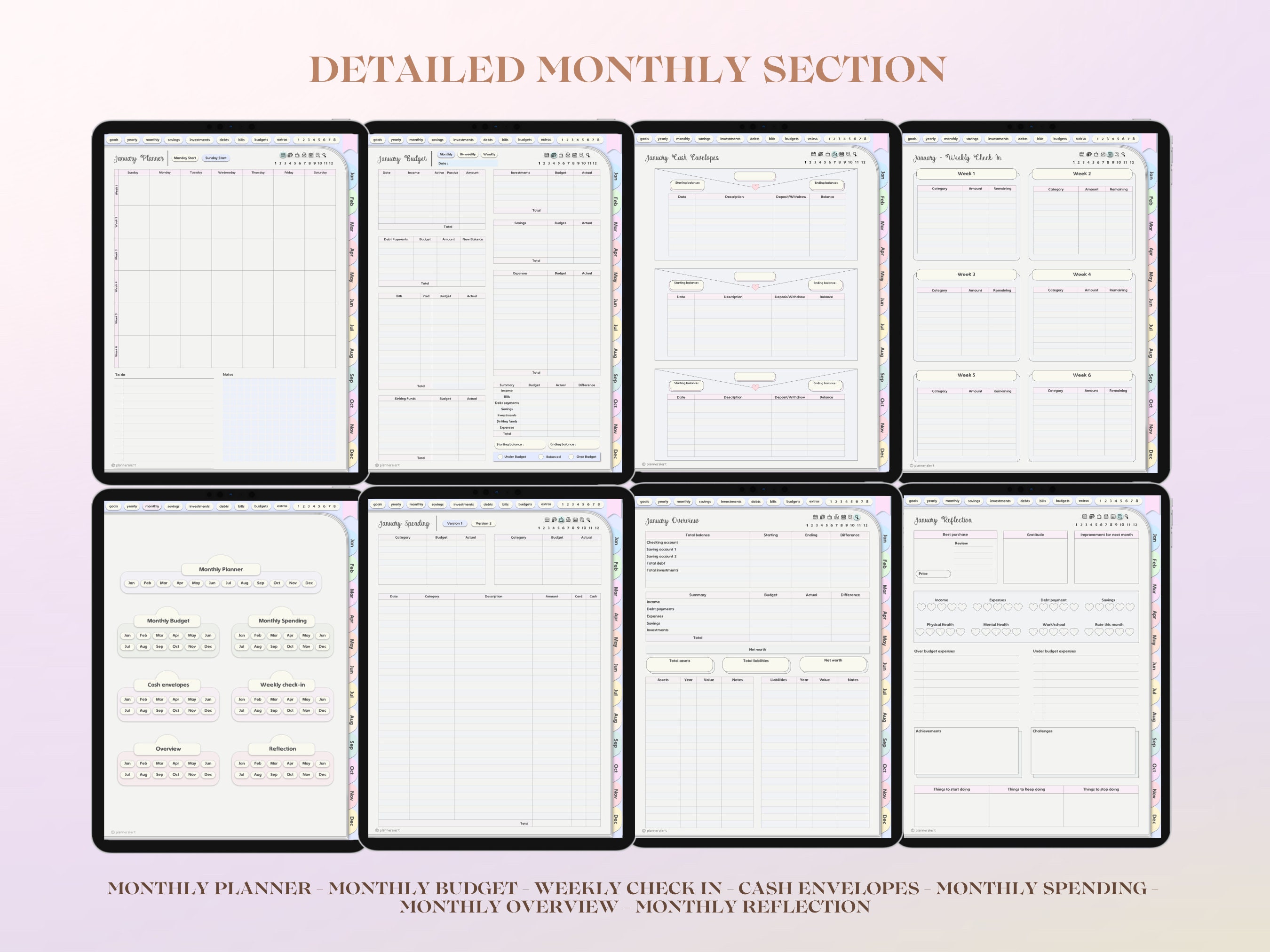 Money Planner Digital Budget Planner Savings Planner Pastel Budget ...