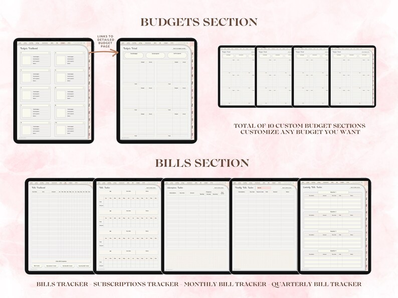Money Planner - Digital Budget Planner - Savings Planner - Pink Budget ...