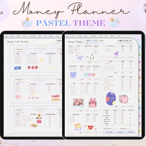 Money Planner - Digital Budget Planner - Savings Planner - Pastel ...