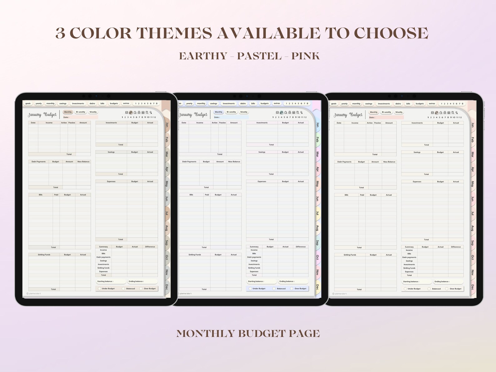 Money Planner Digital Budget Planner Savings Planner Pastel Budget ...