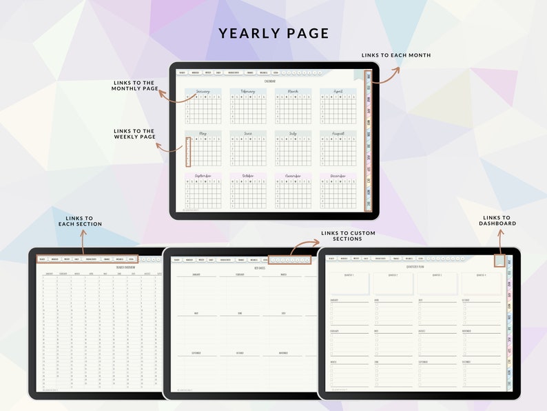 UNDATED Affinity Planner - PASTEL Theme, Undated Planner, iPad Planner ...