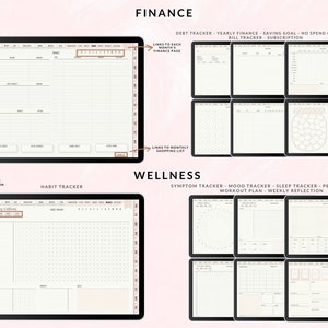 Undated Pink Digital Planner, iPad Planner, 2025 Goodnotes Planner ...