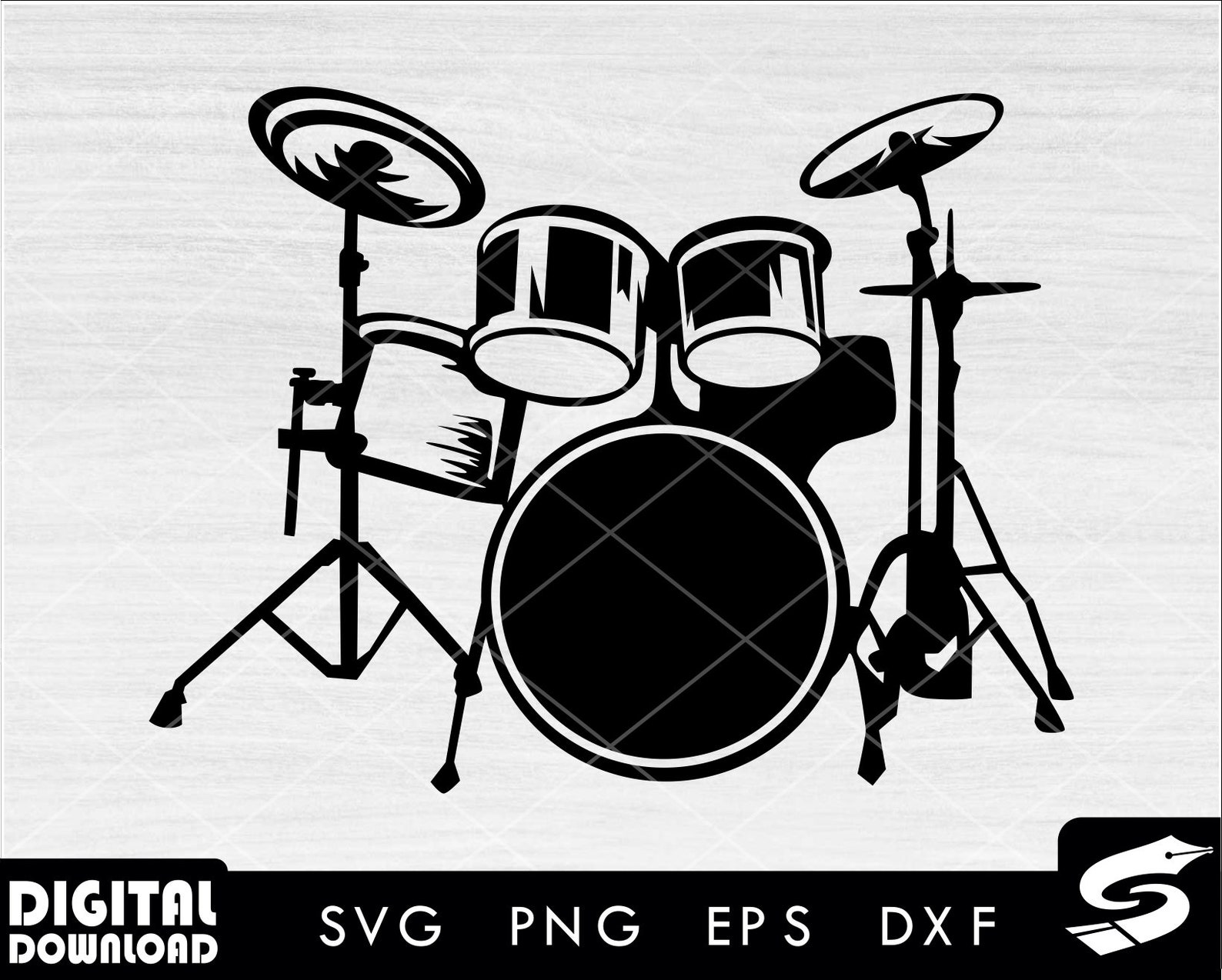 Drum Set SVG, Drums Svg, Drummer Svg, Drum Kit Svg, Music Svg, Musical ...