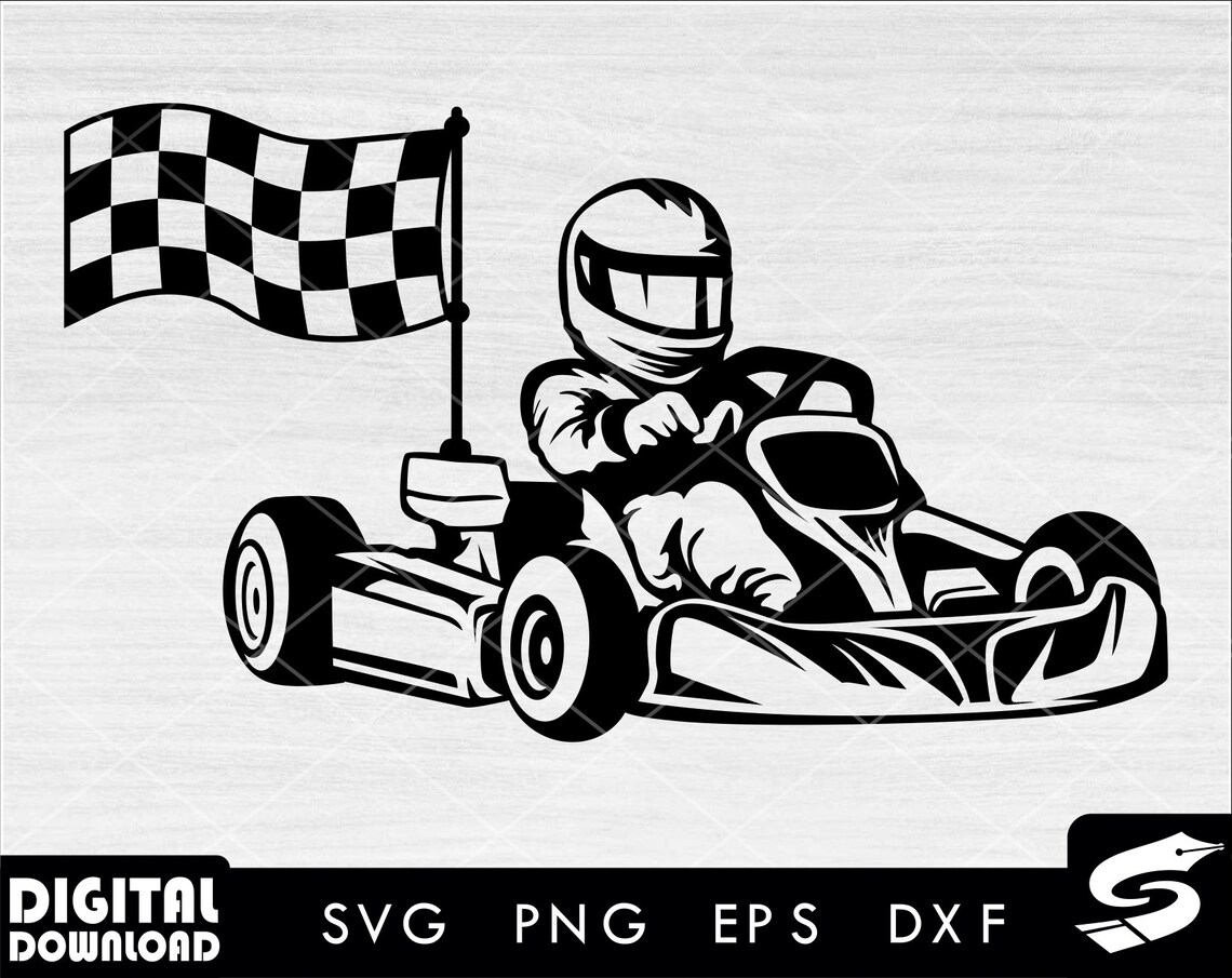 Go Kart Champion Svg, Kart Racing Svg, Go Kart Racer Svg, for Go Kart ...