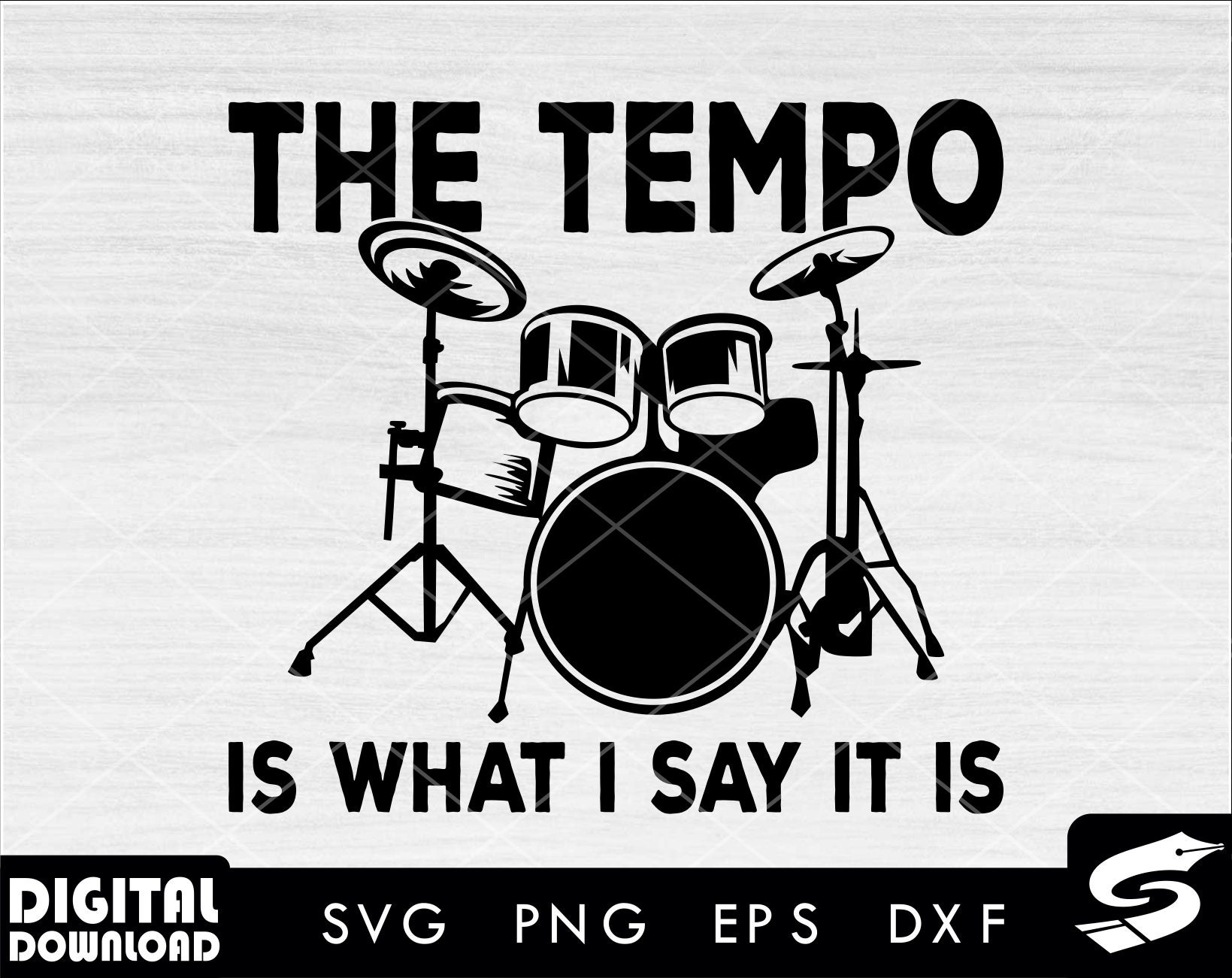 The Tempo Drum Set SVG, Drummer SVG, Drummer Png, Drummer Silhouette ...