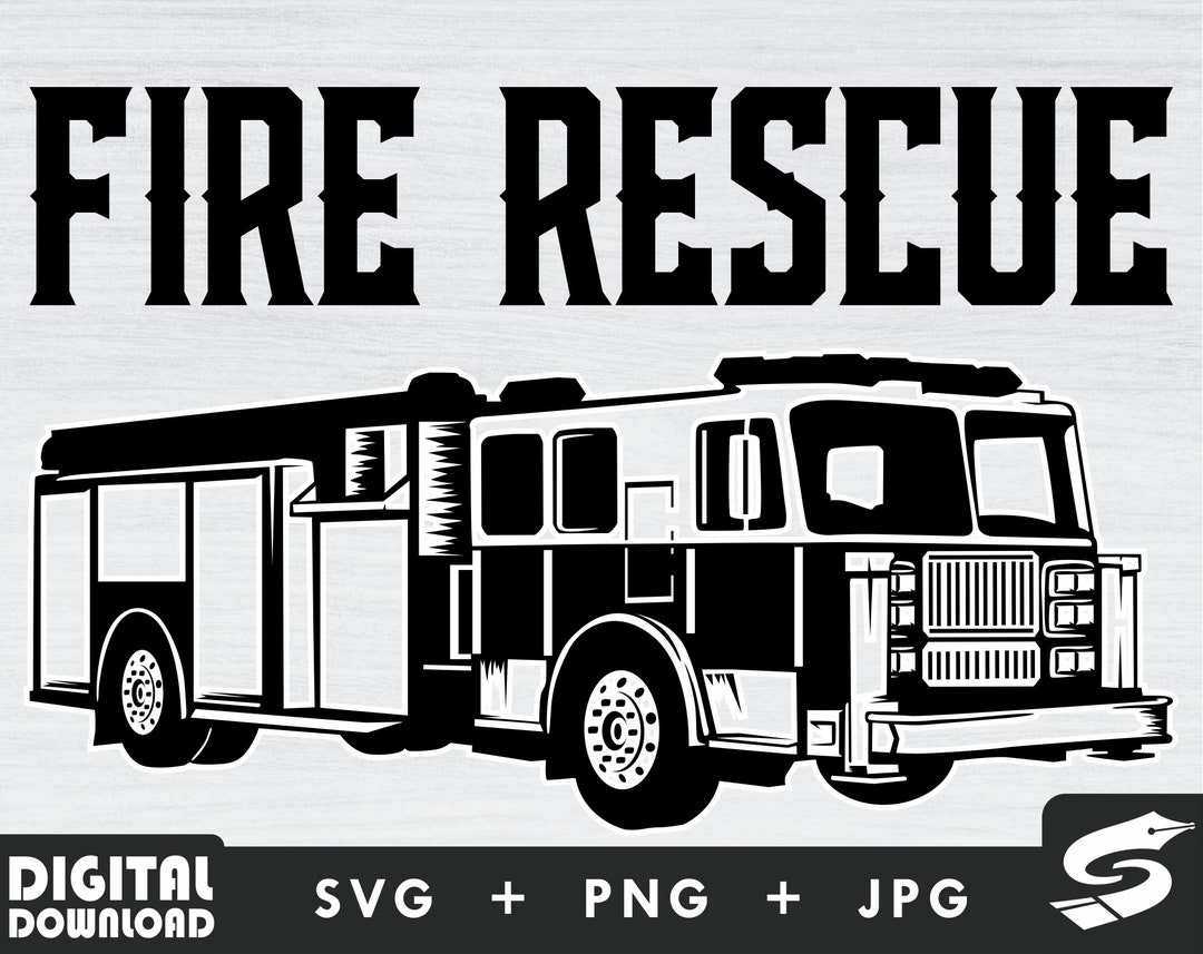 Fire Rescue Svg, Firetruck Svg, Fire Engine Svg, Fire Truck Clipart ...