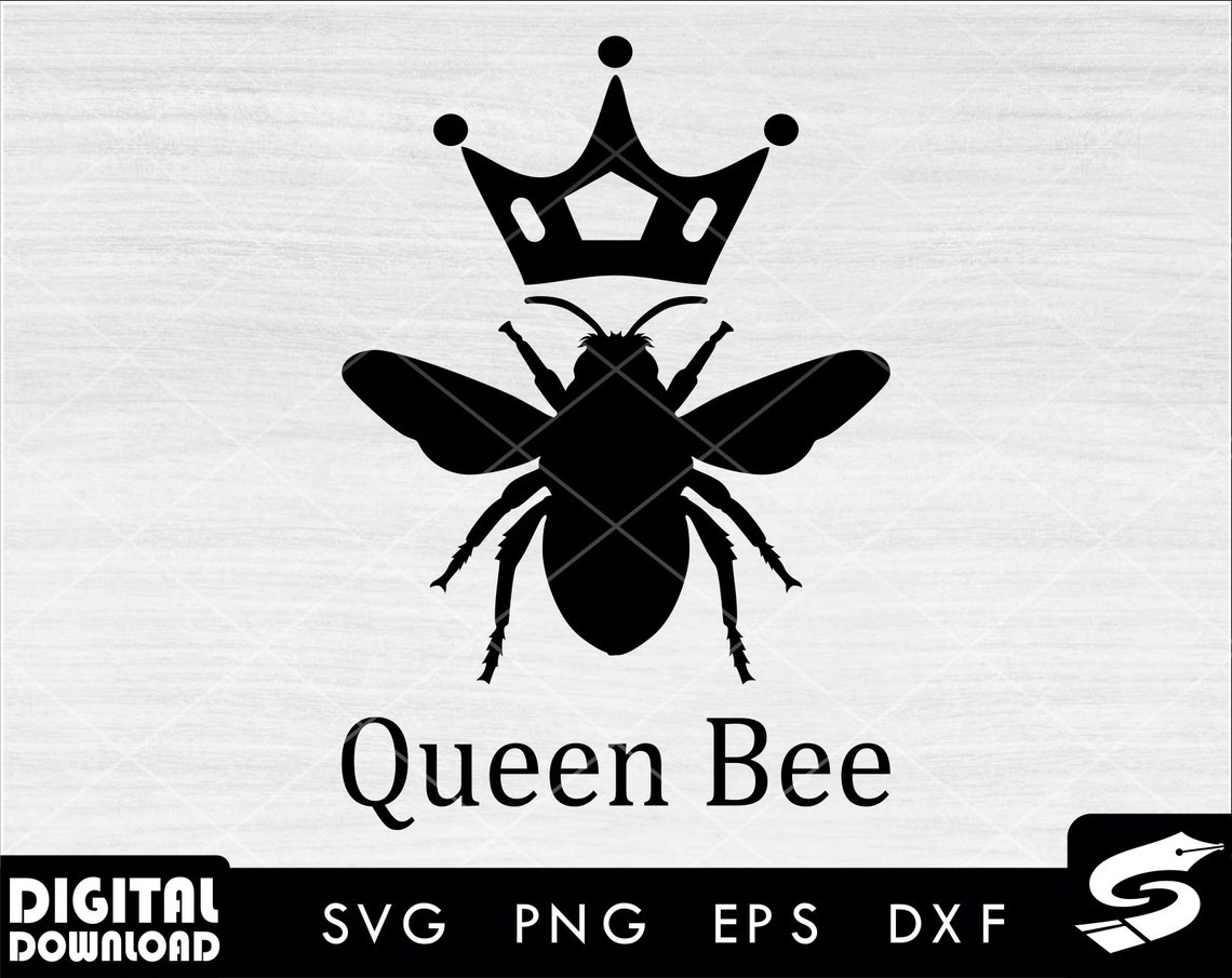 Queen Bee 03 SVG | Bee SVG | Honey Bee SVG | Silhouette Vector Cut File | Digital Download | Bee ...