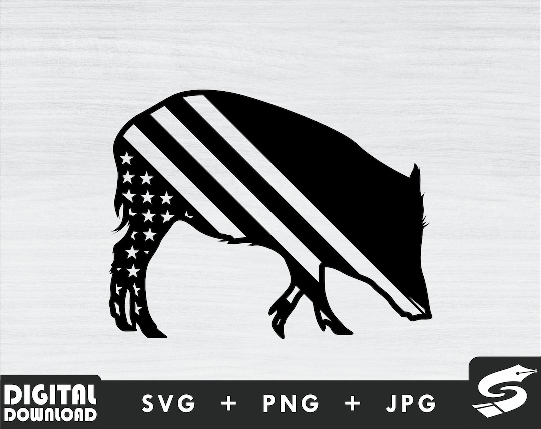 American Boar Svg, Hog Hunting Svg, Hog Hunter Svg, Wild Hog Svg, for ...