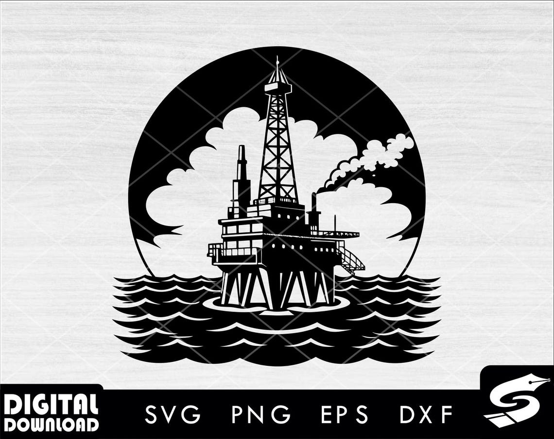 Cool Oil Rig SVG, Oilfield Svg, Oil Pump Svg, Oil Derrick Svg, Oil Rig ...