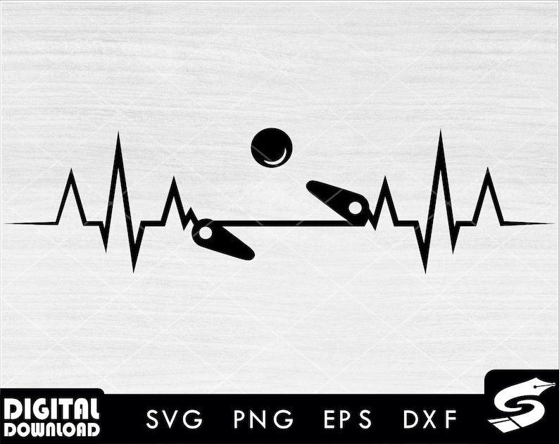 Heartbeat Pinball SVG, Pinball Svg, Pinball Clipart, Pinball Silhouette ...
