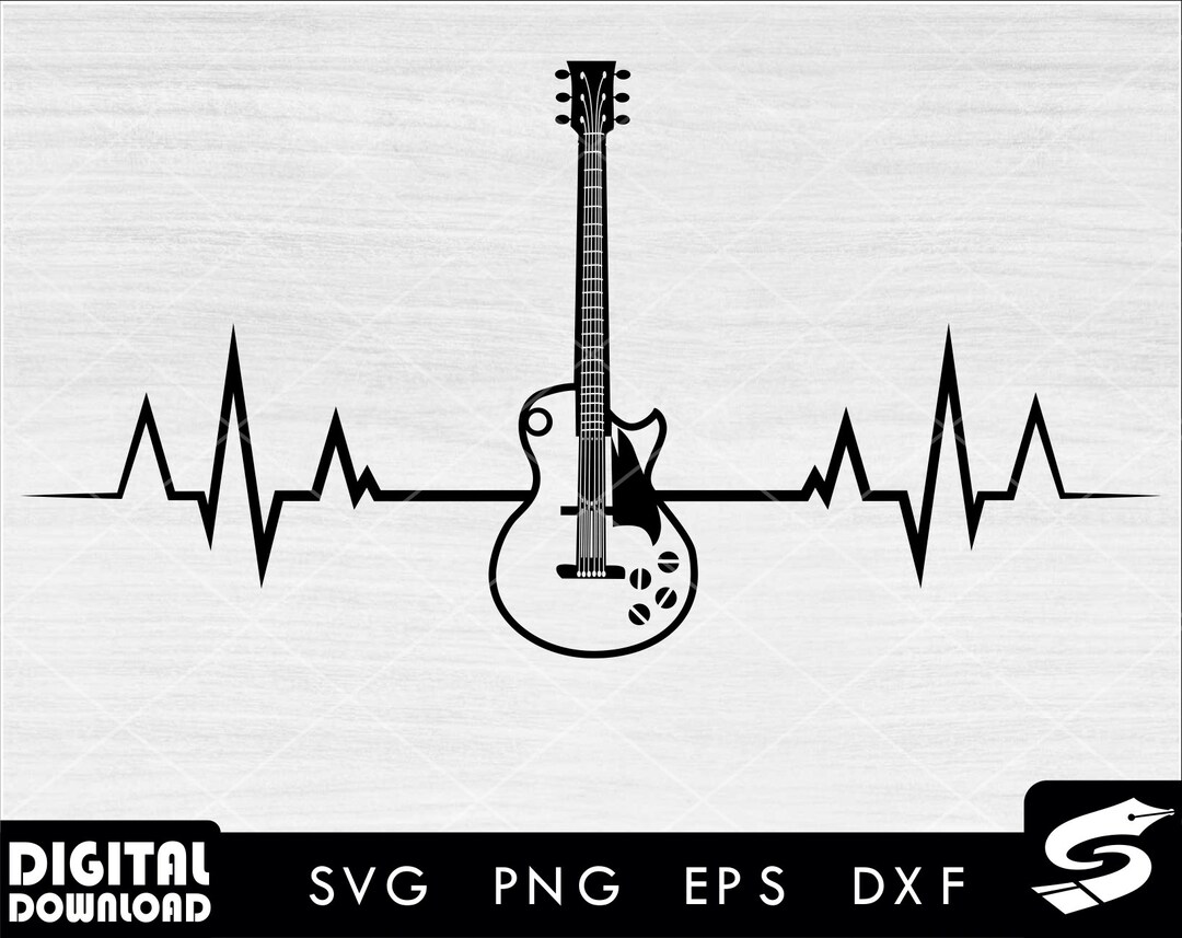 Heartbeat Guitar Svg, Guitar Svg, Electric Guitar Svg, Music Svg ...