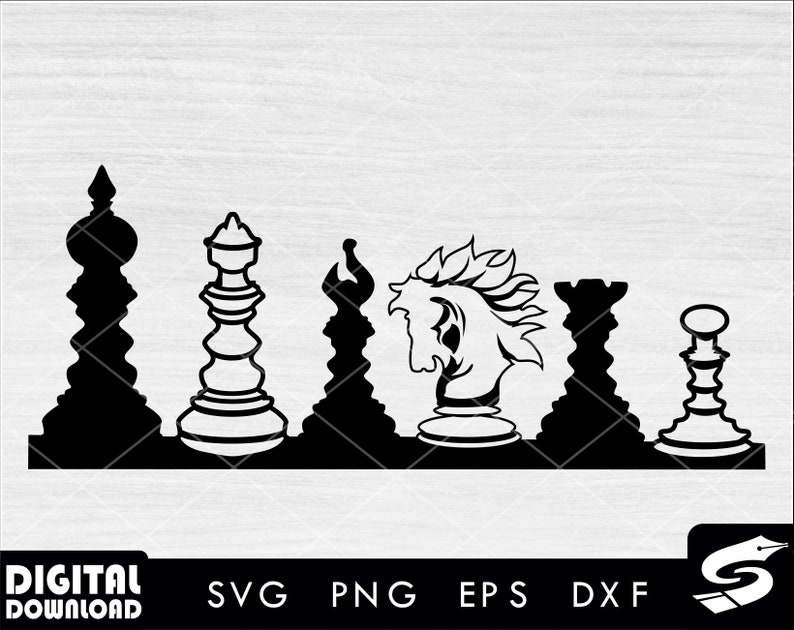 Chess Pieces Svg, Chess Svg, Sports Svg Instant Download-digtal Files ...