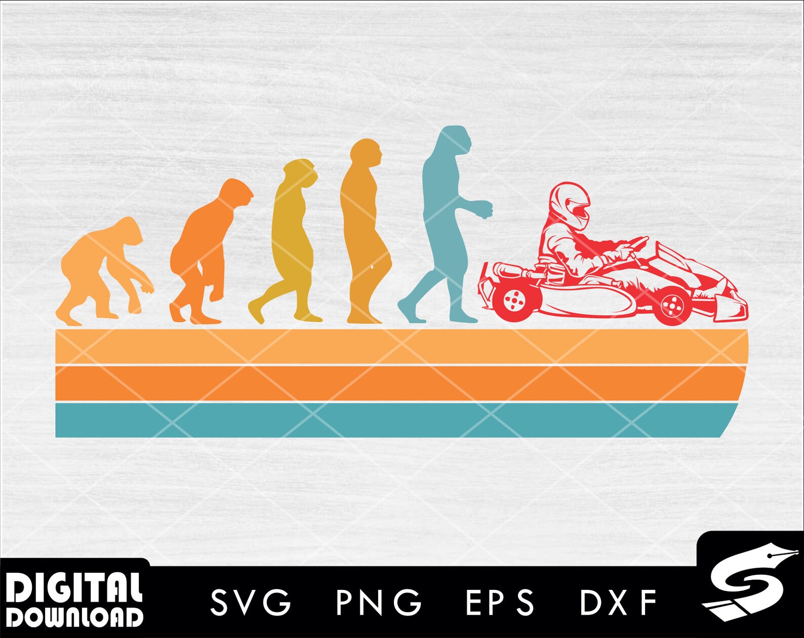 Go Kart Evolution Svg, Kart Racing Svg, Go Kart Racer Svg, for Go Kart ...
