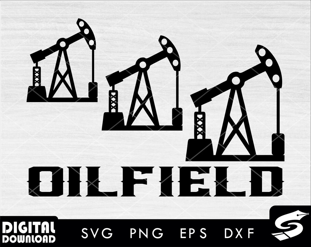 Oilfield #01 SVG, Oil Rig Svg, Oil Pump Svg, Oil Derrick Svg, Oil Rig ...