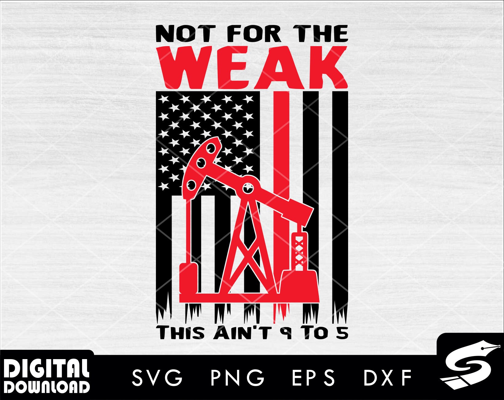 US American Flag Oil Rig #02 Svg, Oil Drilling Svg, Oil Derrick Svg ...