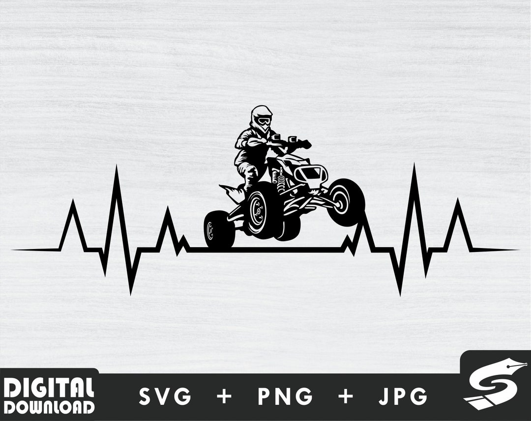 Heart Beat Atv Svg, Atv Svg, Utv Svg, Quad Bike Svg, Mud Riding Svg ...