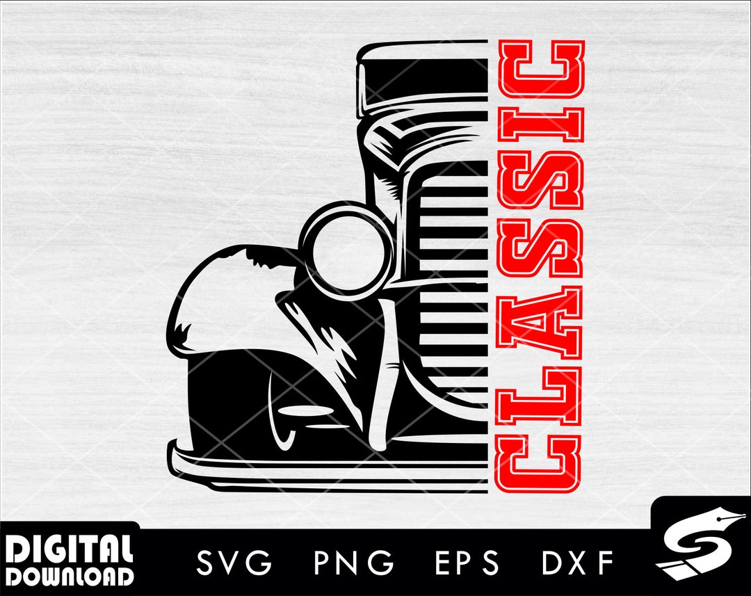 Classic Car 2 SVG, Vintage Car Svg, Retro Car Svg, Old Car Svg, for Old ...