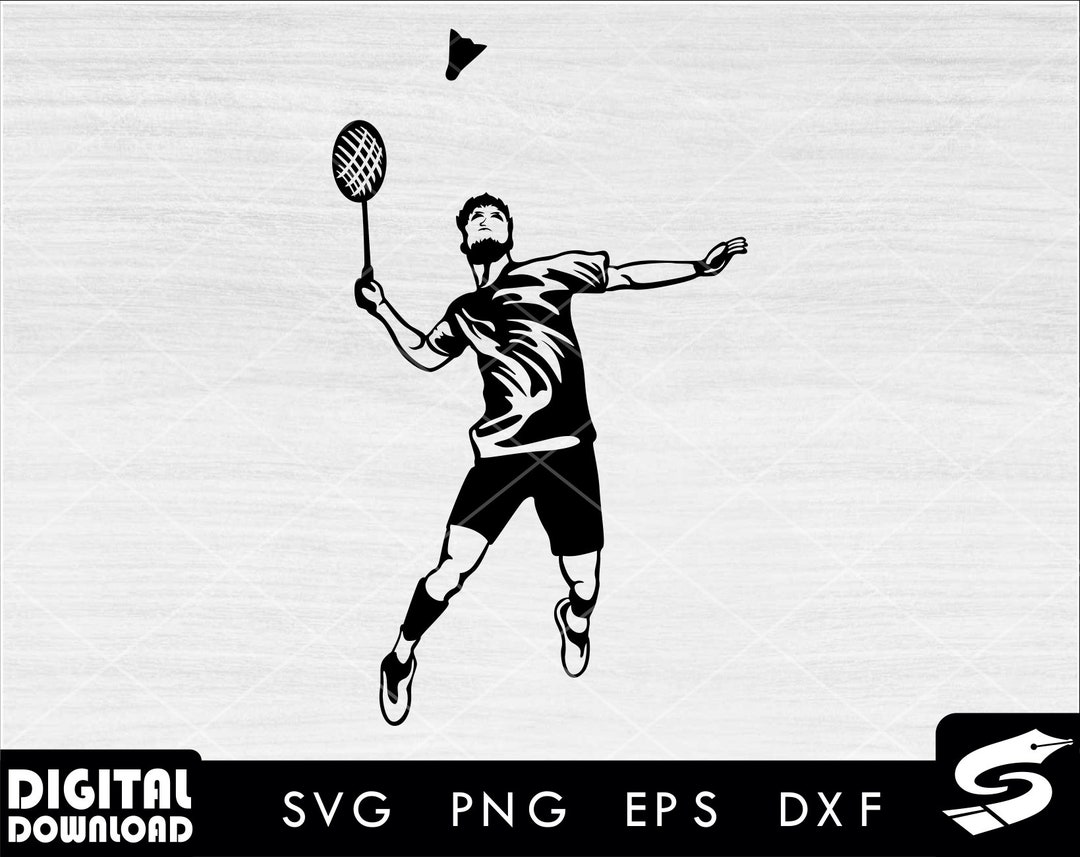 Badminton #02 Svg, Badminton Player Svg, Sports Svg - Instant Download ...