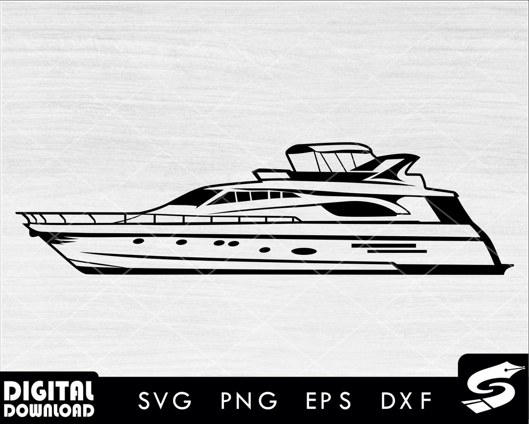 Yacht SVG, Speed Boat Svg, Motor Boat Svg, Boat Svg, Yacht Clipart ...