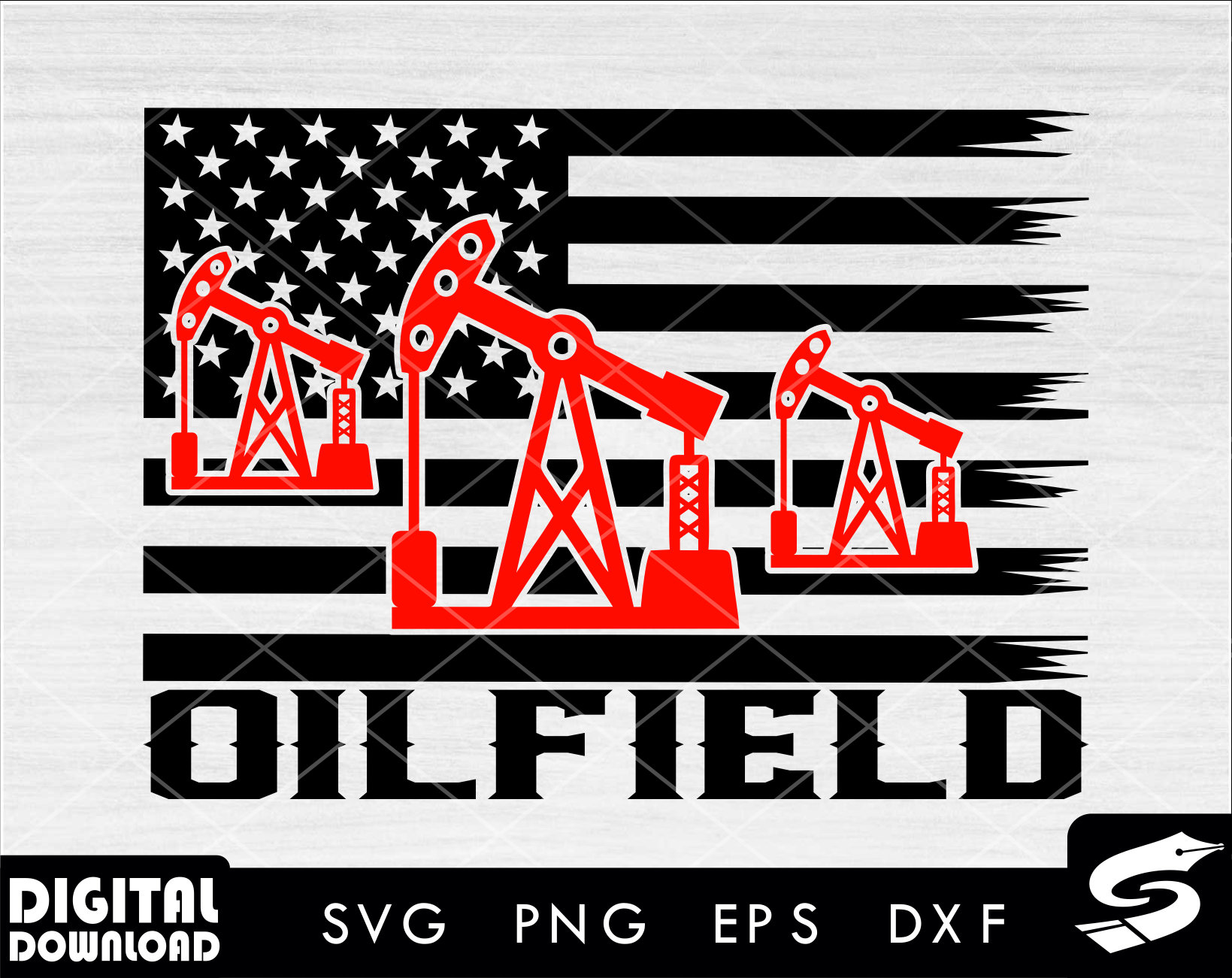 US American Oil Rig Svg, US Flag Svg, Oil Drilling Svg, Oil Derrick Svg ...