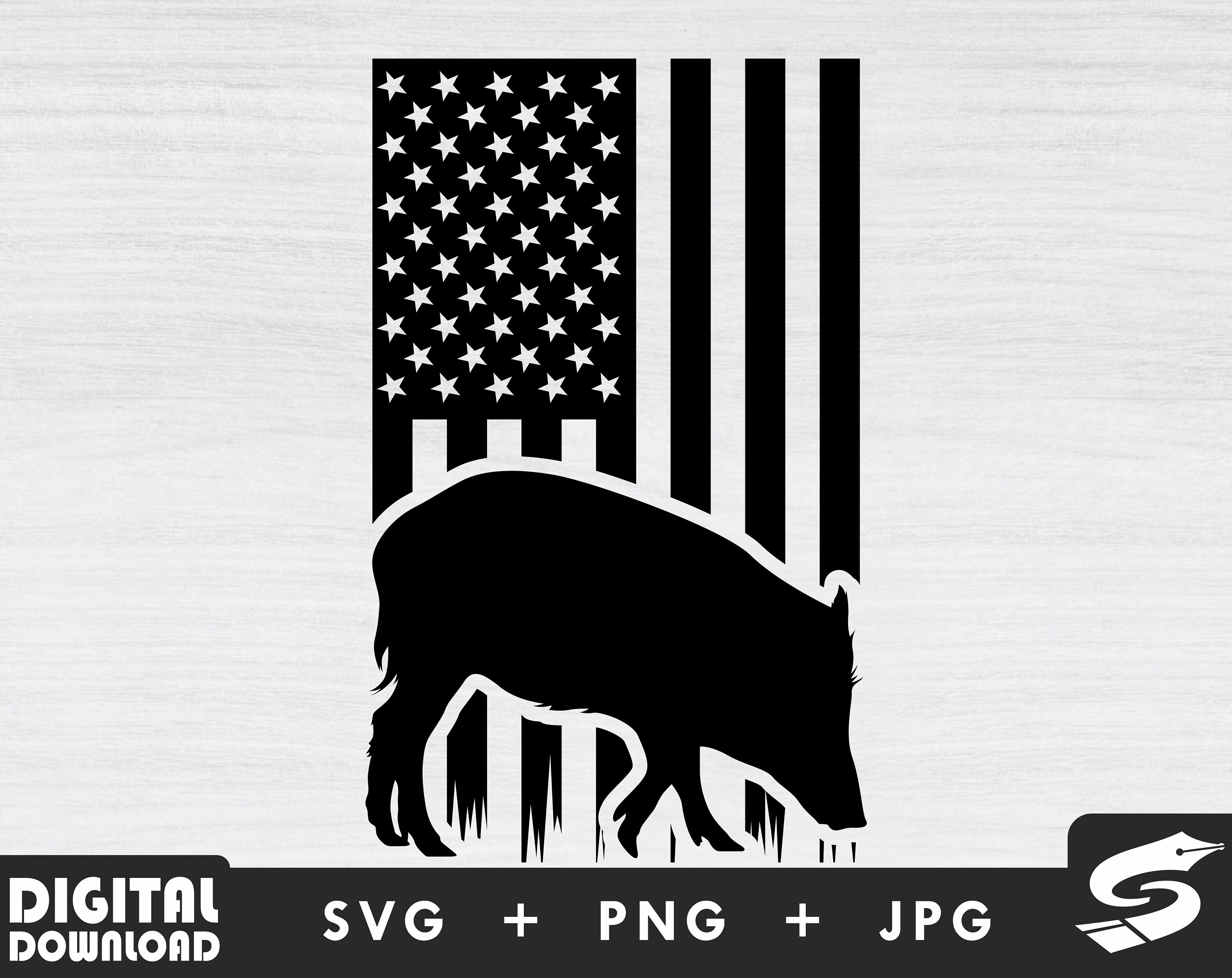 American Hog Svg, Hog Hunting Svg, Hog Hunter Svg, Wild Hog Svg, for ...