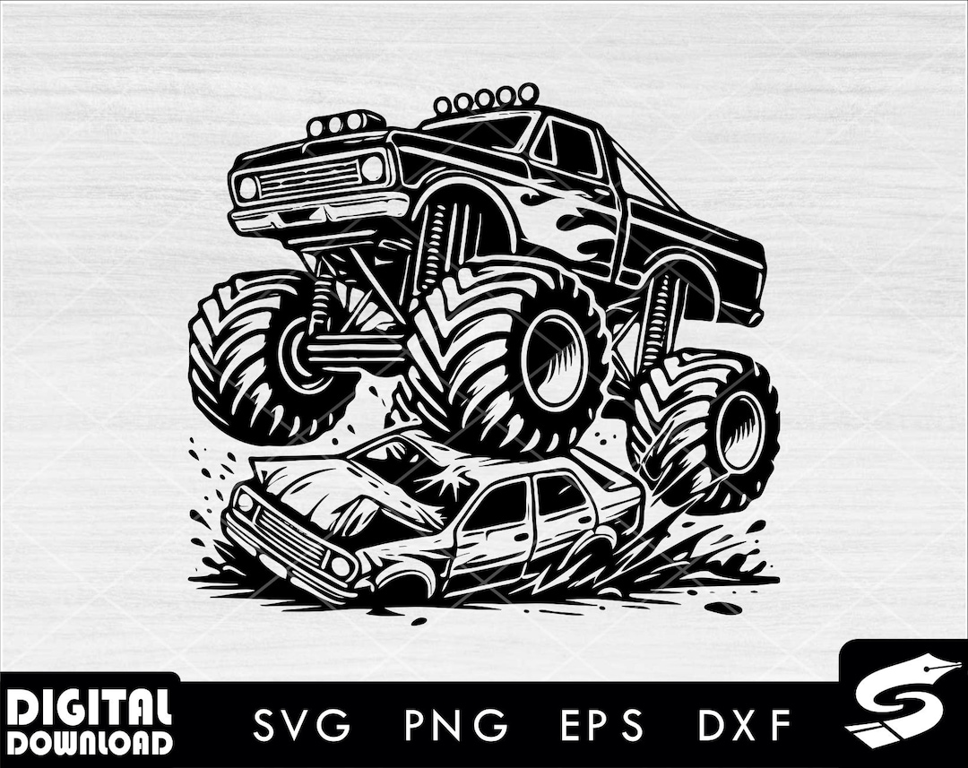 Cool Monster Truck Svg, Monster Truck Svg, Truck Svg, off Road Truck ...
