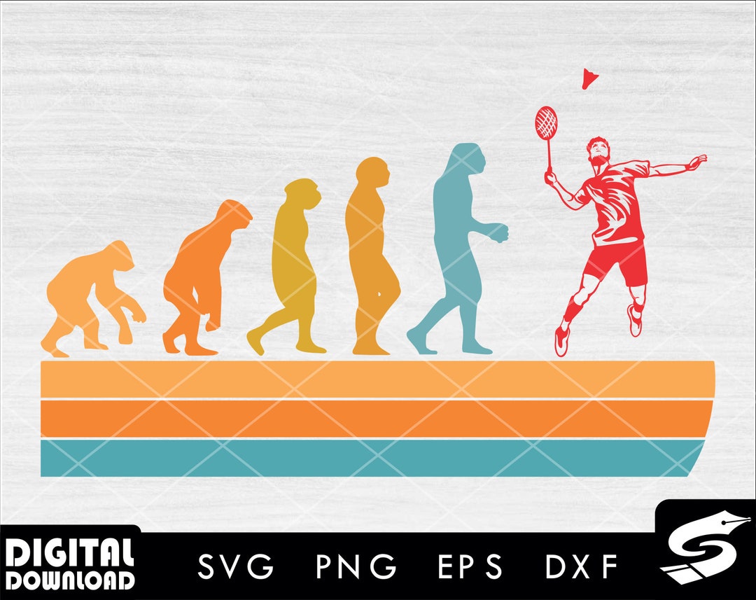 Badminton Evolution Svg, Badminton Player Svg, Sports Svg - Instant ...
