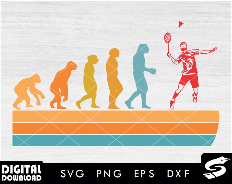Badminton Evolution Svg, Badminton Player Svg, Sports Svg - Instant ...