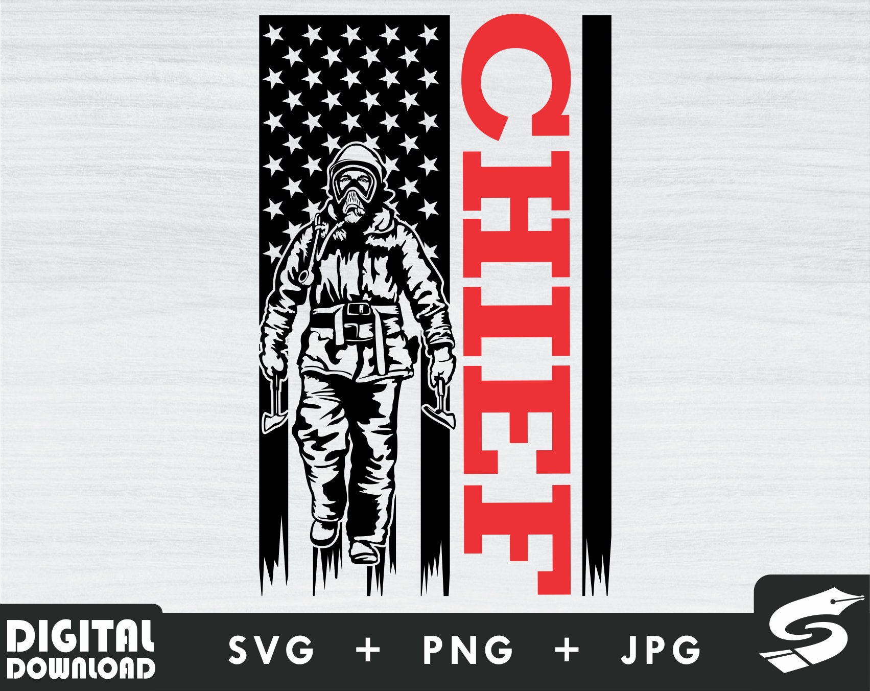 American Flag Firefighter Chief Svg, Firefighter Svg, Fireman Svg, Fire ...