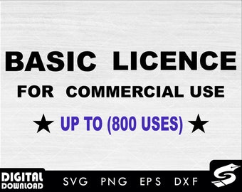 Basic Commercial License for up to 800 Uses/sales for 1 Person - Etsy