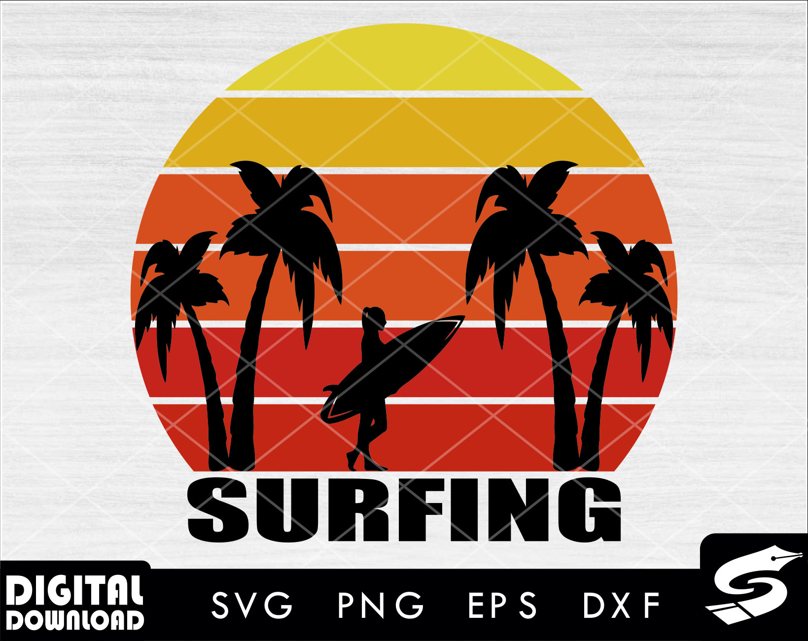 Retro Surfing SVG, Surfing SVG, Surf Svg, Surfboard Svg, Surfer Svg ...