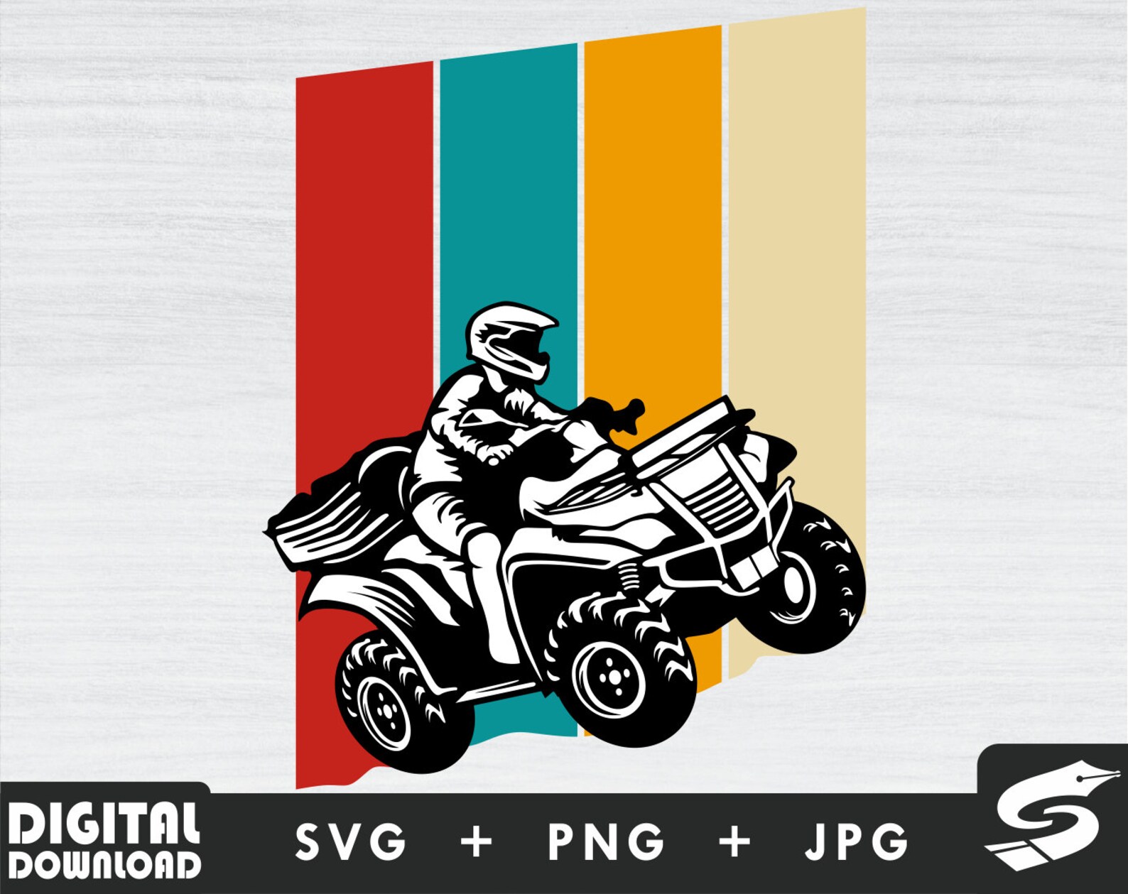 Retro Quad Bike Svg, Atv Svg, Utv Svg, Quad Bike Svg, Mud Riding Svg ...