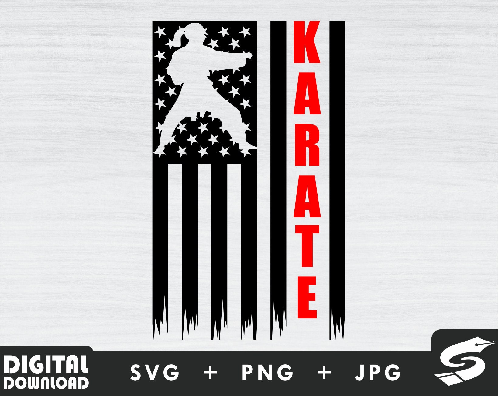 American Flag Karate Girl Svg, Karate Svg, Karate Mom Svg, Martial Arts ...