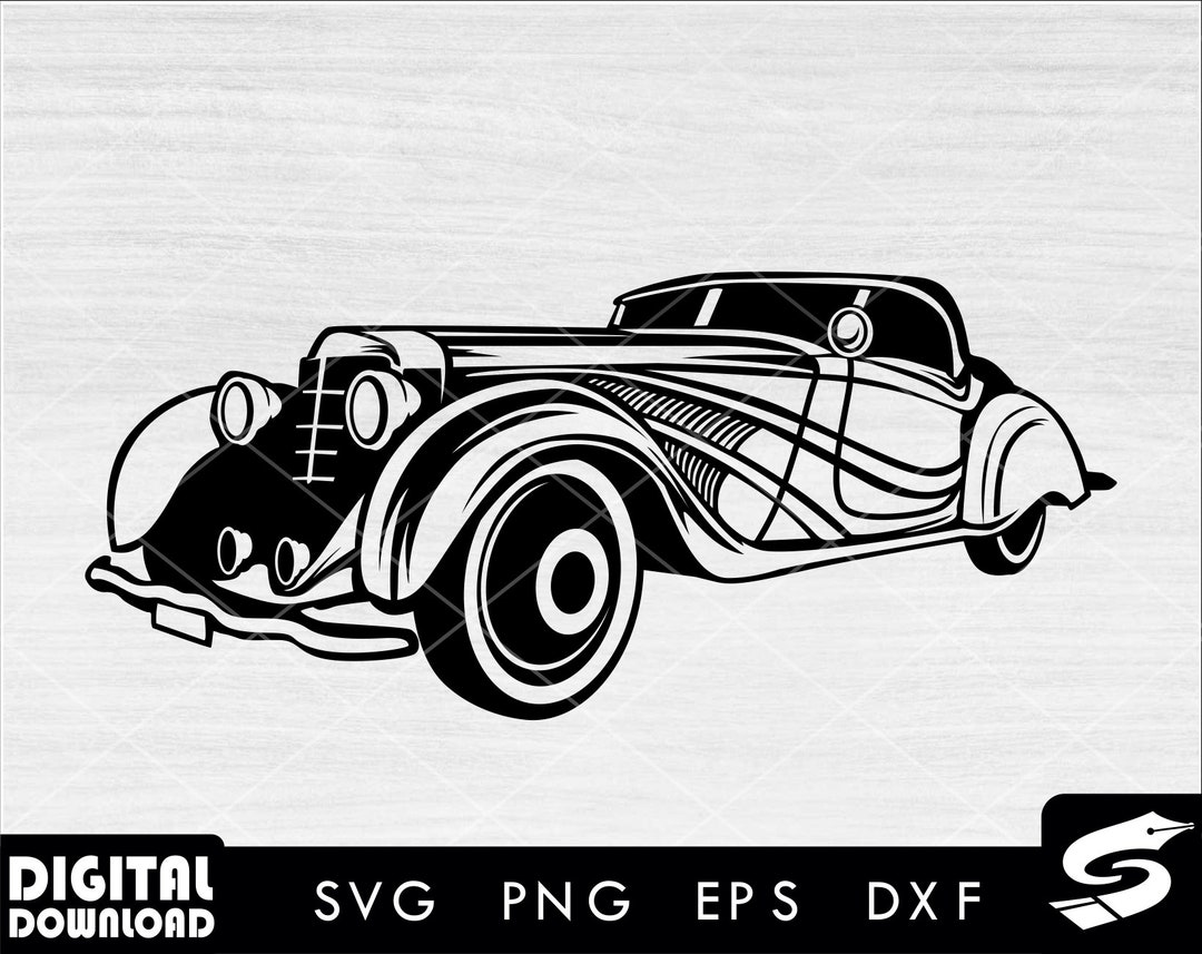 Vintage Car Clipart 2, Classic Car Svg, Vintage Car Svg, Retro Car Svg ...