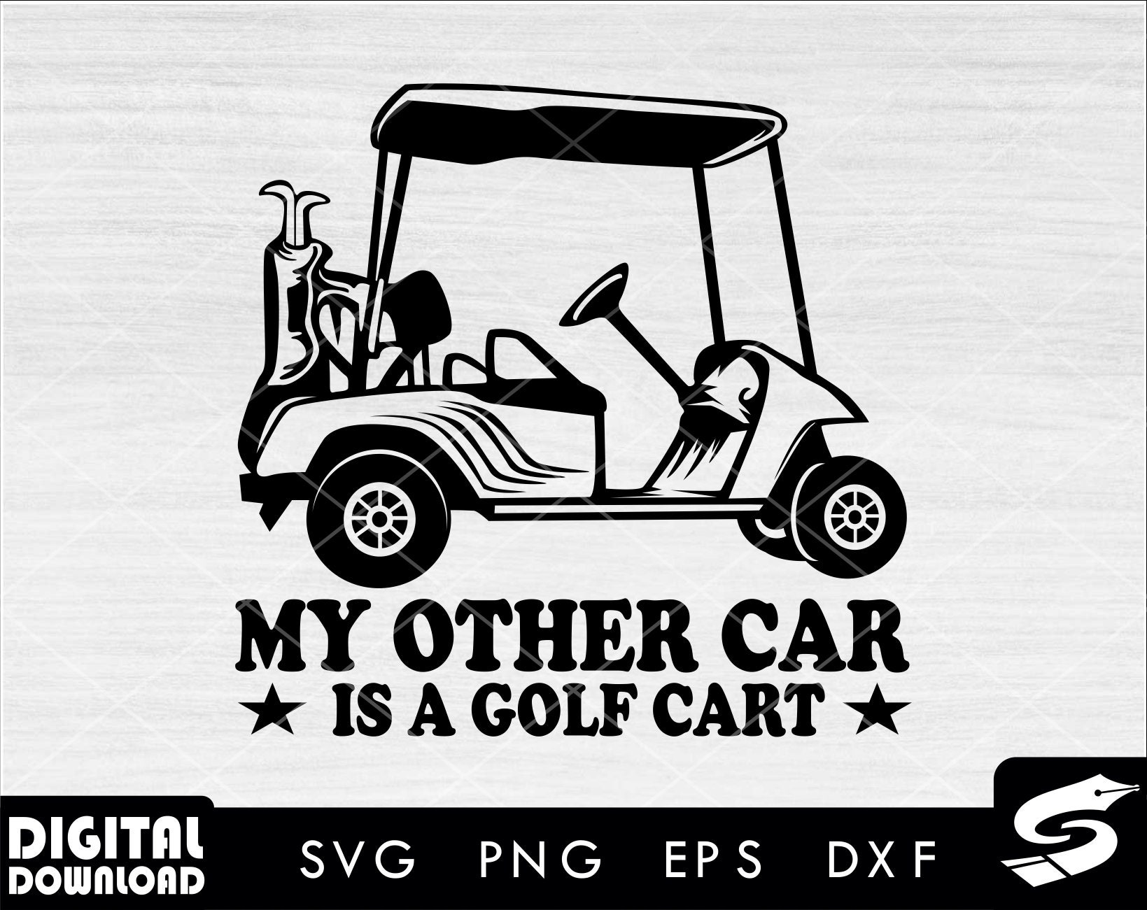 My Other Car is a Golf Cart Svg, Golf Cart Png, Golf Cart Clipart, Golf ...